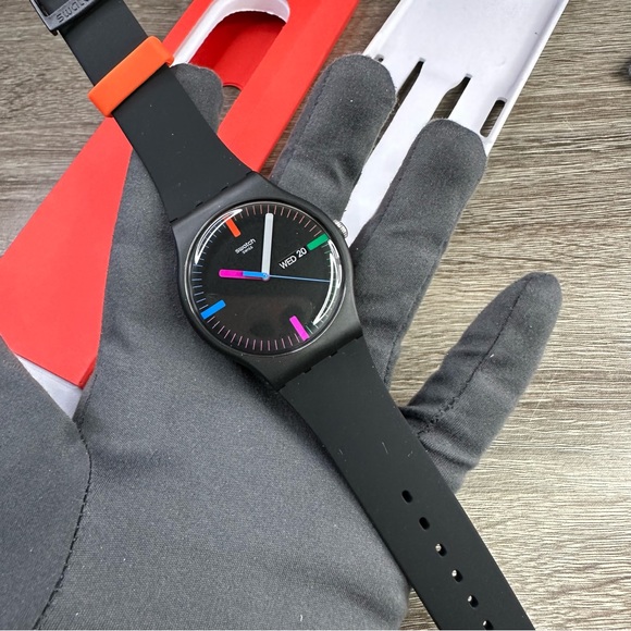 Swatch | Accessories | New Swatch The Indexter Black Dial Black ...
